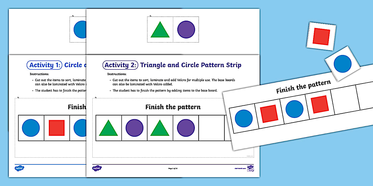 Workstation Pack Shape Pattern Activities - Twinkl