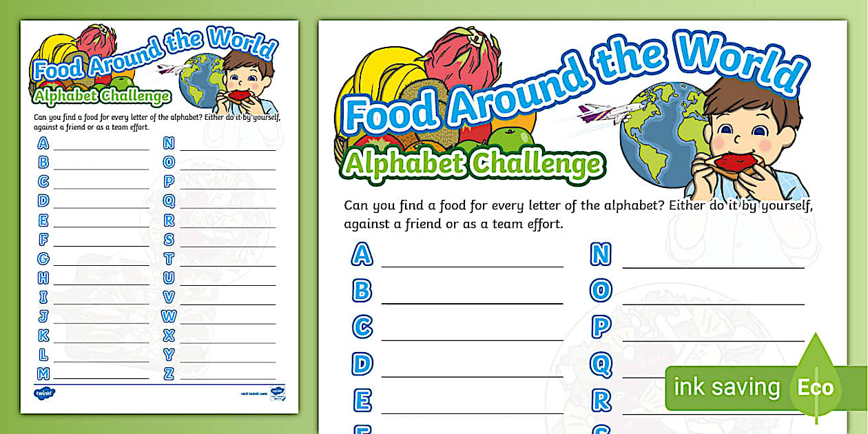 Food Around the World Alphabet Eating Storytelling Challenge