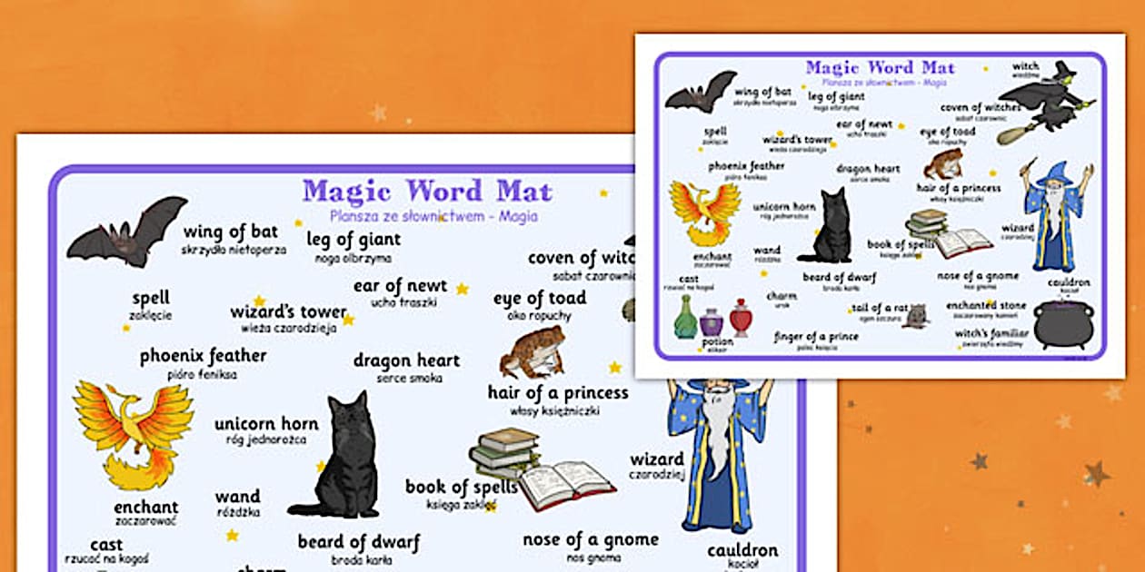 Magic Word Mat Polish Translation (teacher made) - Twinkl