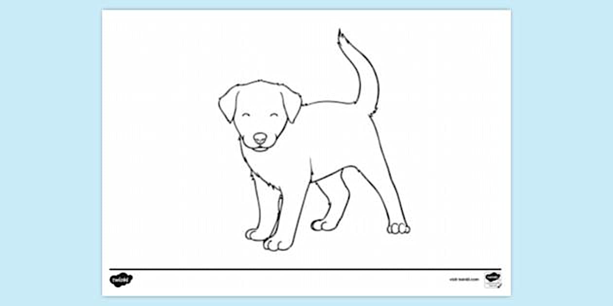 Easy Puppy Colouring Page | Colouring Sheets (teacher made)