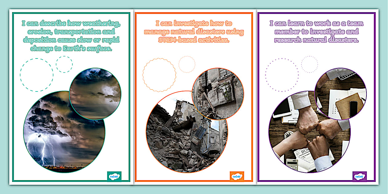 STEM IU Yr 5 Natural Disasters I Can Statements Display Posters