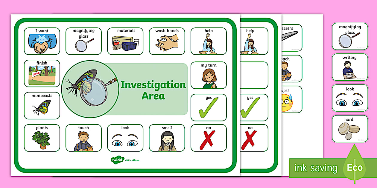 👉 EYFS Investigation Area Communication Mat - Twinkl