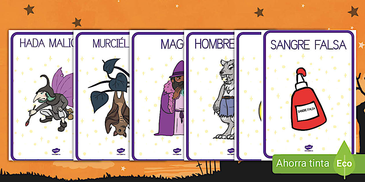 Pósters: Vocabulario de Halloween (Hecho por educadores)