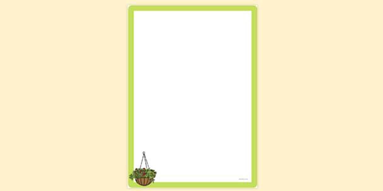 Simple Blank Hanging Basket Page Border | Twinkl