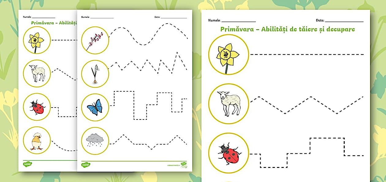 Primăvara – Abilități de tăiere și decupare - Twinkl