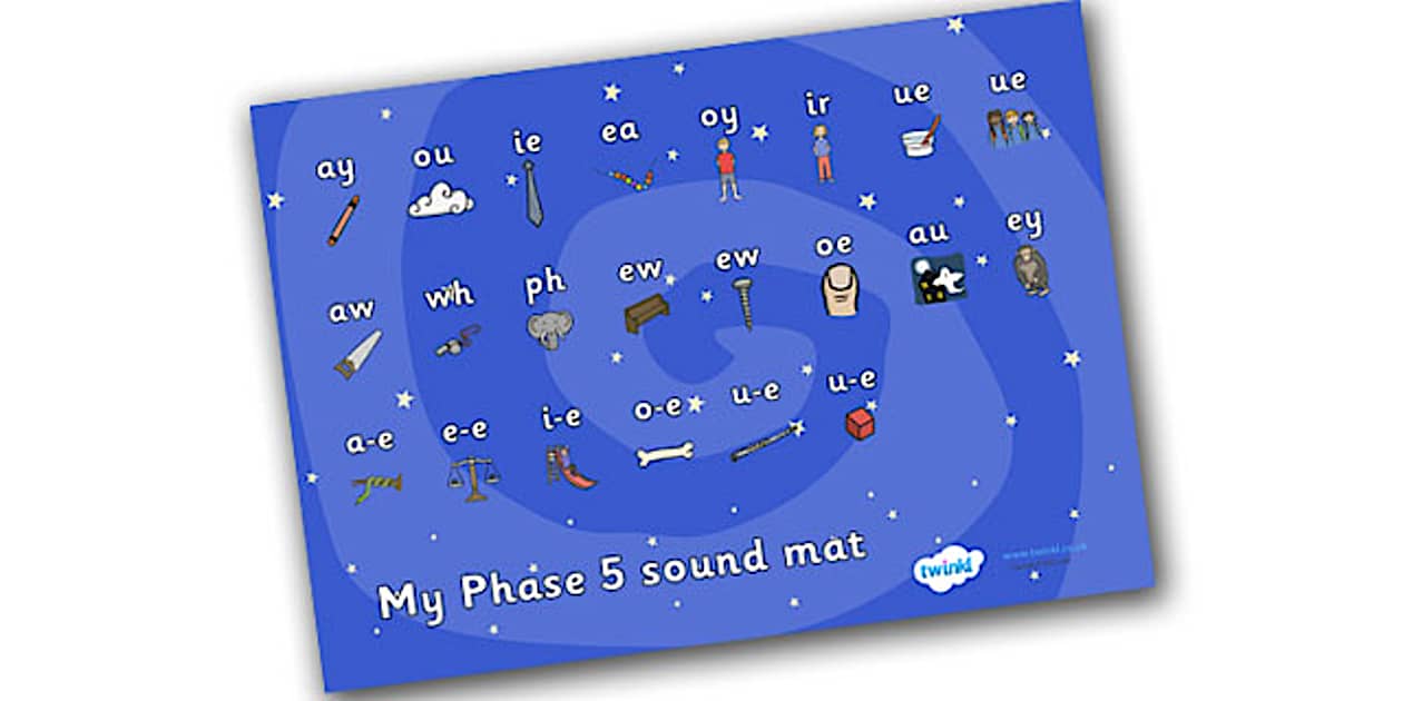 Cursive Space Themed Phase 5 Sound Mat (teacher made)