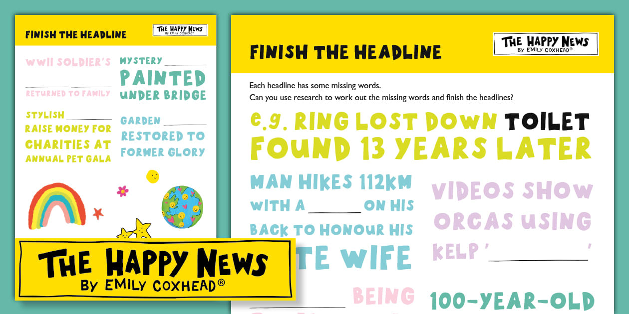 The Happy Newspaper Issue 39: Finish the Headline - Twinkl