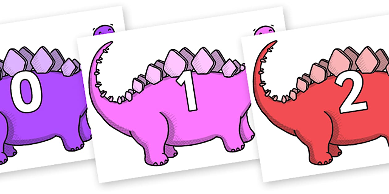 Numbers 0-31 on Stegosaurus (teacher made) - Twinkl