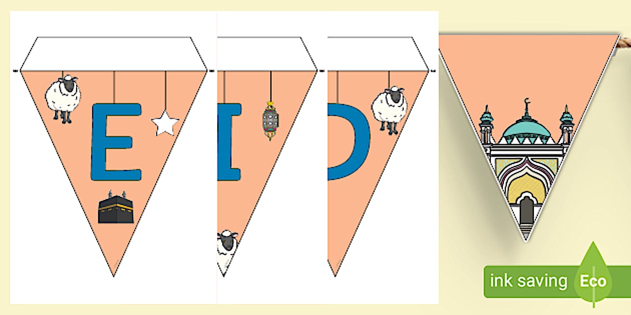 KS1 Eid Al-Adha Display Bunting (teacher made) - Twinkl