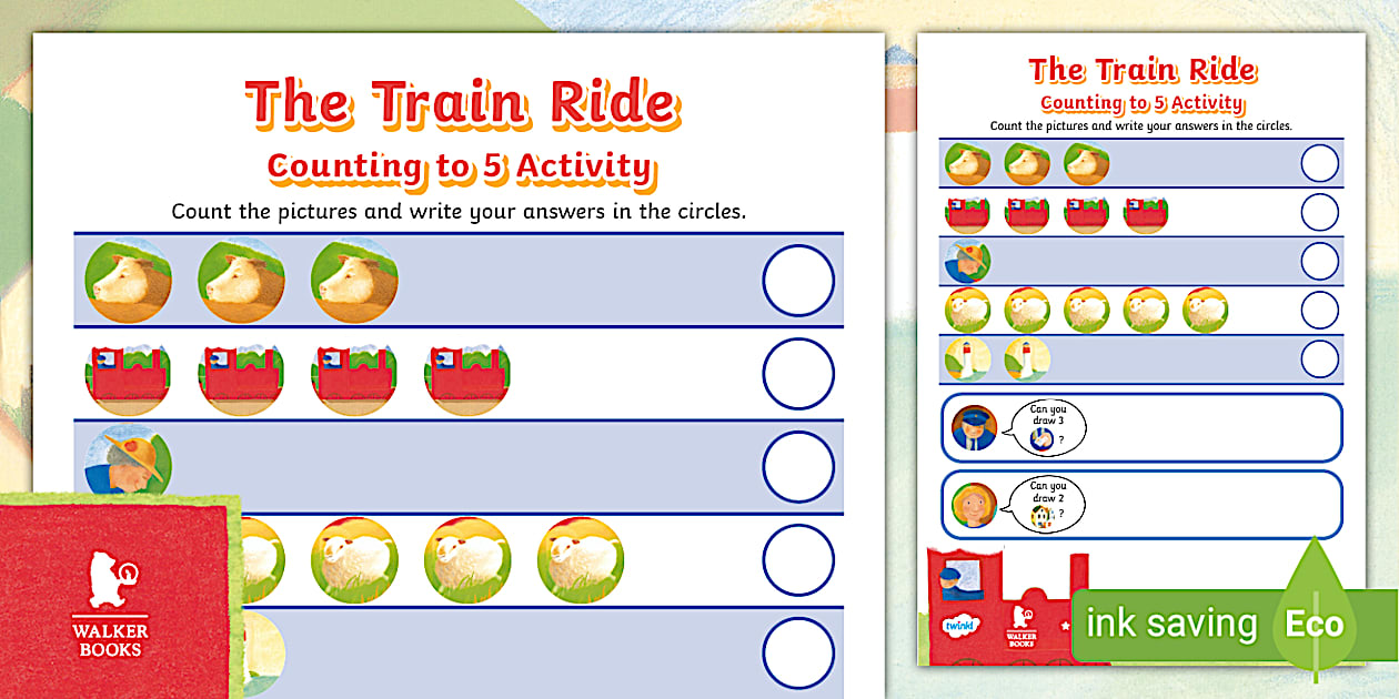 FREE! - The Train Ride: Counting to 5 Activity | Twinkl