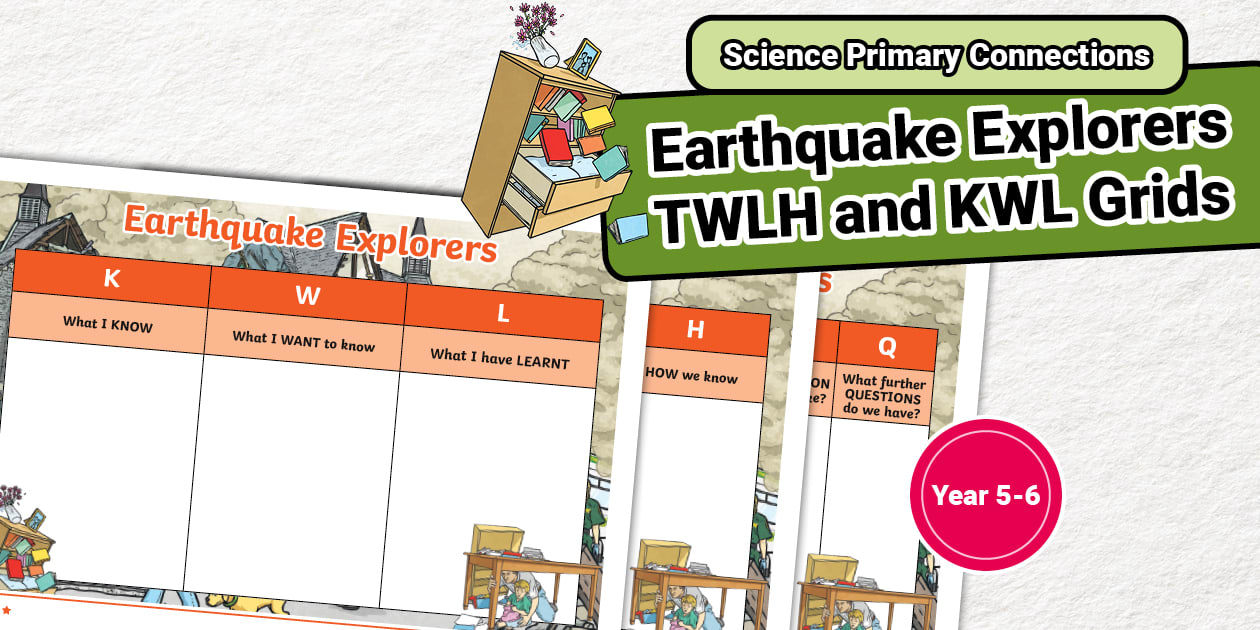 Earthquake Explorers TWLH and KWL Grids (teacher made)