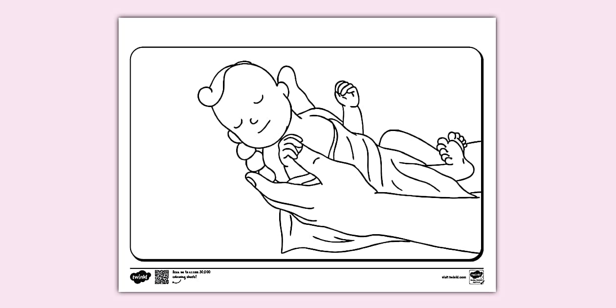 Newborn Baby Colouring | Colouring Sheets (teacher made)
