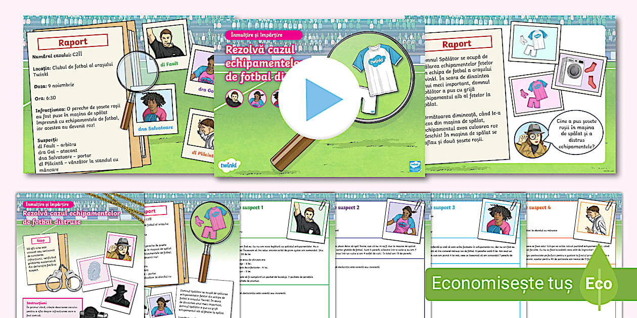 Clasa a II-a: Rezolvă cazul echipamentelor – Joc matematic