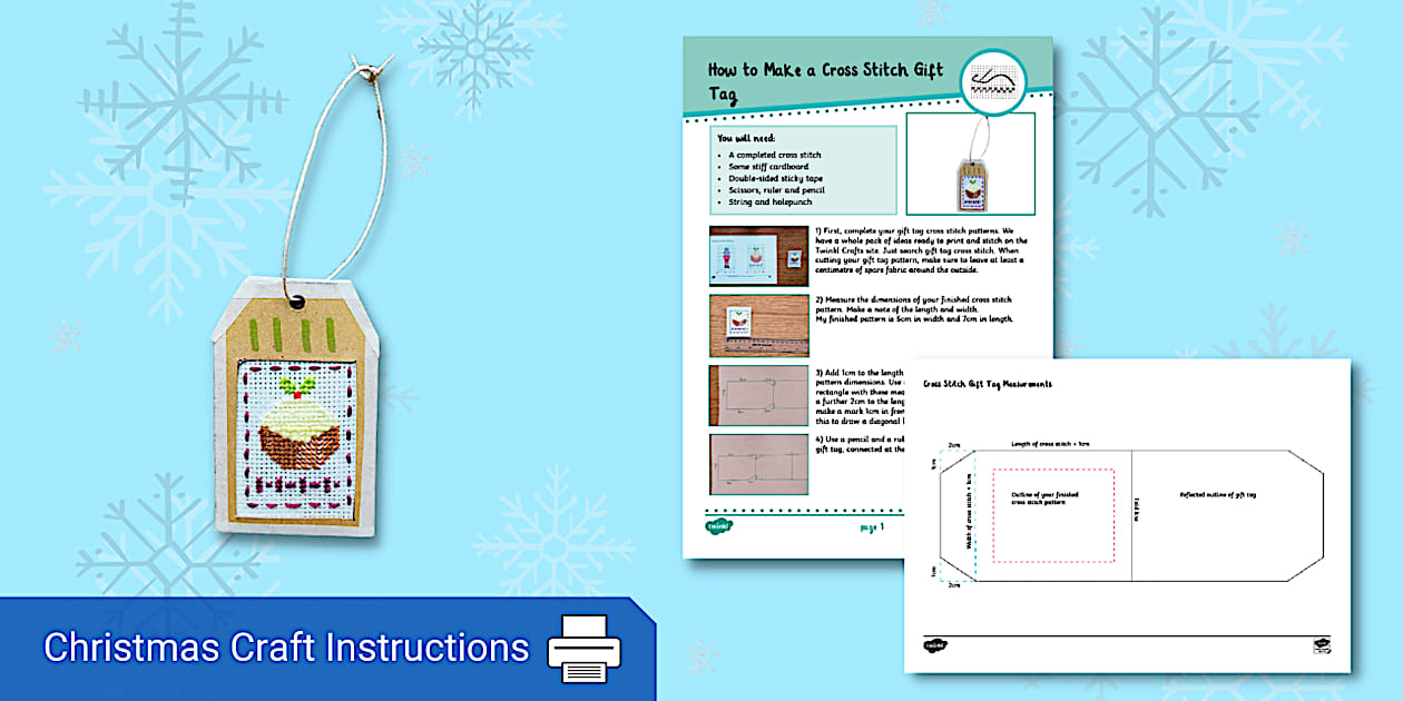 Christmas Cross Stitch Gift Tags Instructions Craft Activity