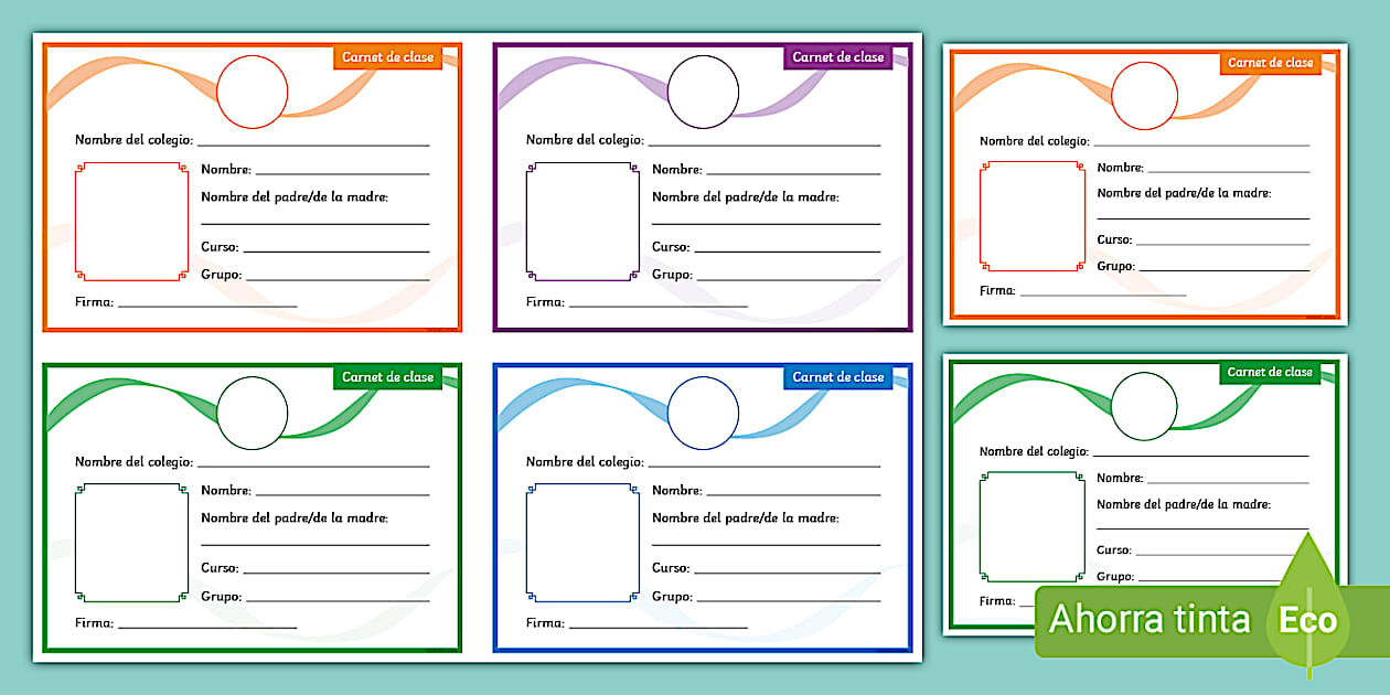 Ficha de actividad: Carnet de clase - Vuelta al cole