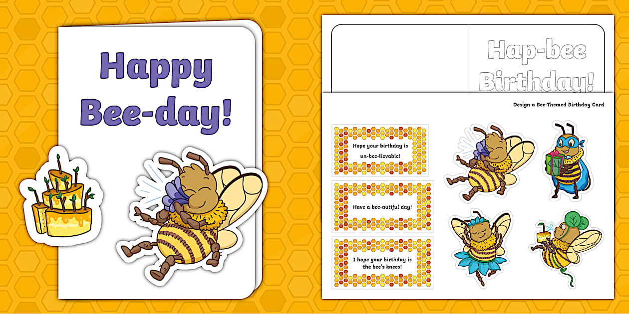 Design a Bee-Themed Birthday Card