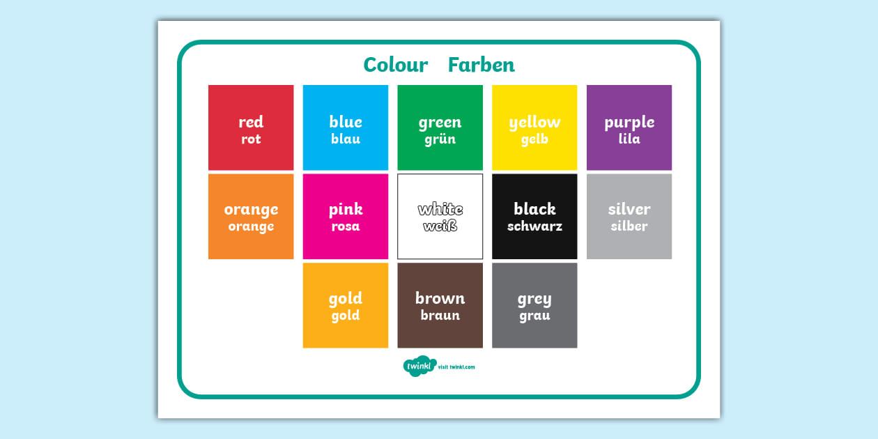 * NEW * Colour Word Mat English/German - Twinkl