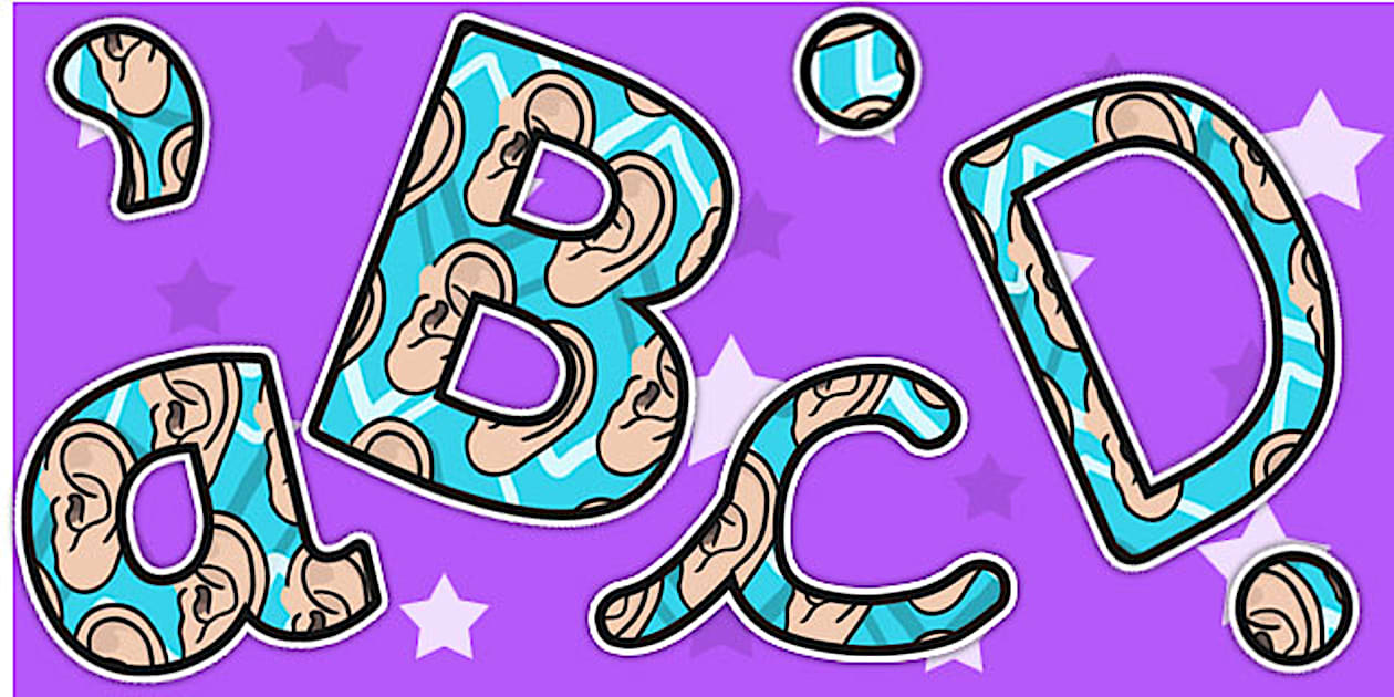 Ear Themed Size Editable Display Lettering - Twinkl