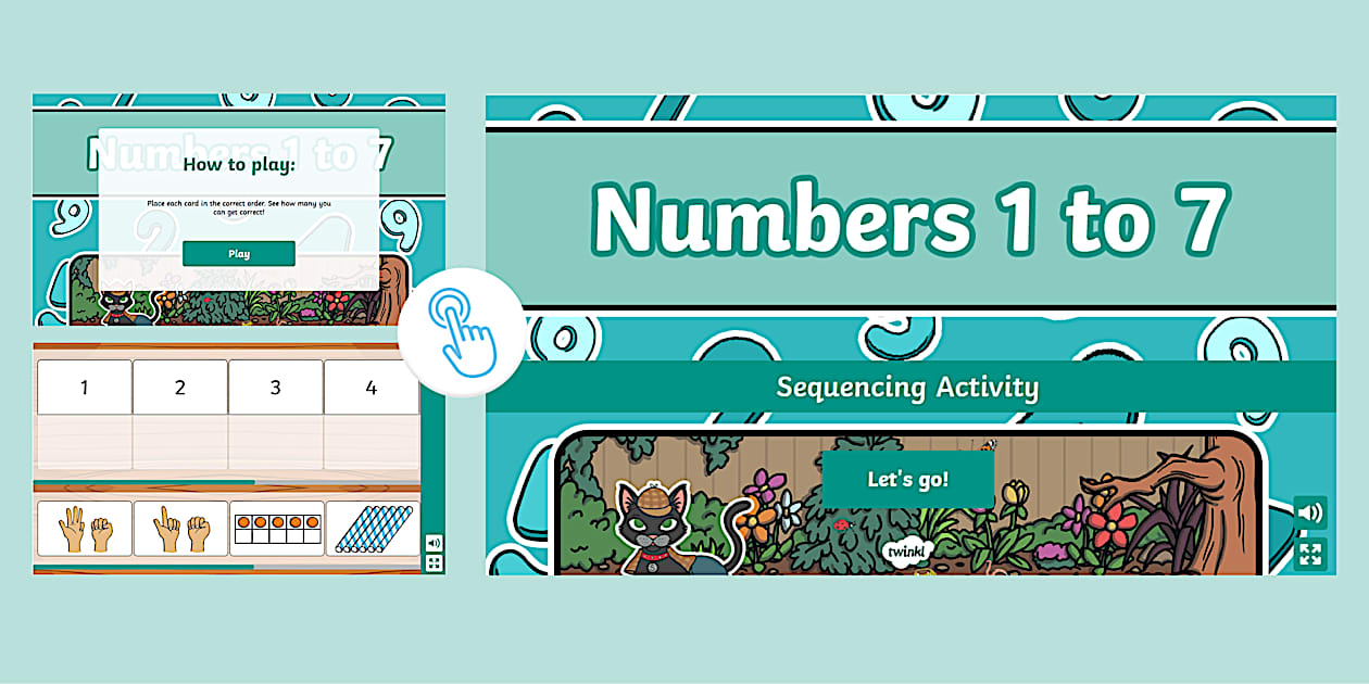 👉 Numbers 1 to 7 EYFS Maths Sequencing Game - Twinkl