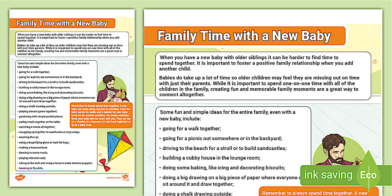 Family Time with a New Baby Guide | Baby and Family - Twinkl