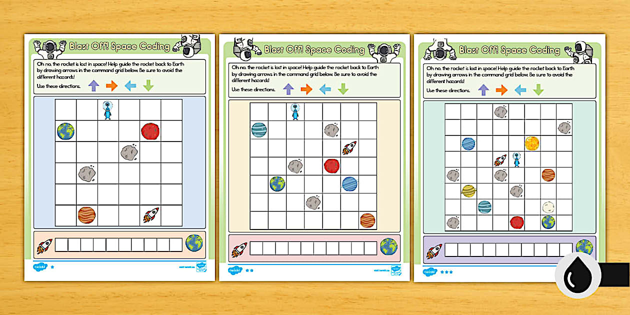 Space-Themed Unplugged Coding Activity (teacher made)
