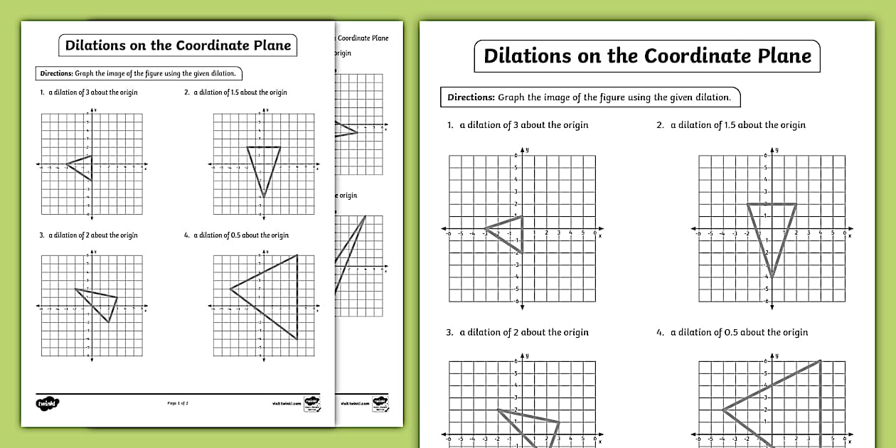 8th Gr. Dilations on the Coordinate Plane Practice Activity