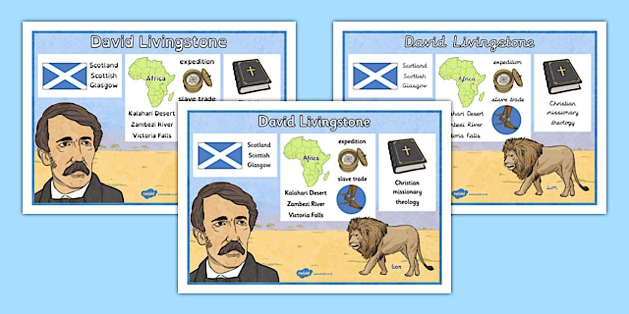 Cursive Scottish Significant Individuals David Livingstone Word Mat
