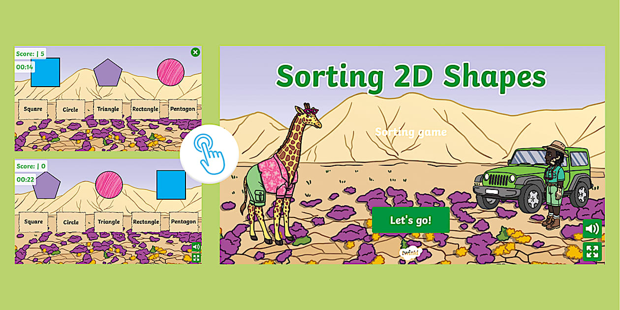 👉 KS1 Recognising 2D Shapes Interactive 2D Shape Sorting Game