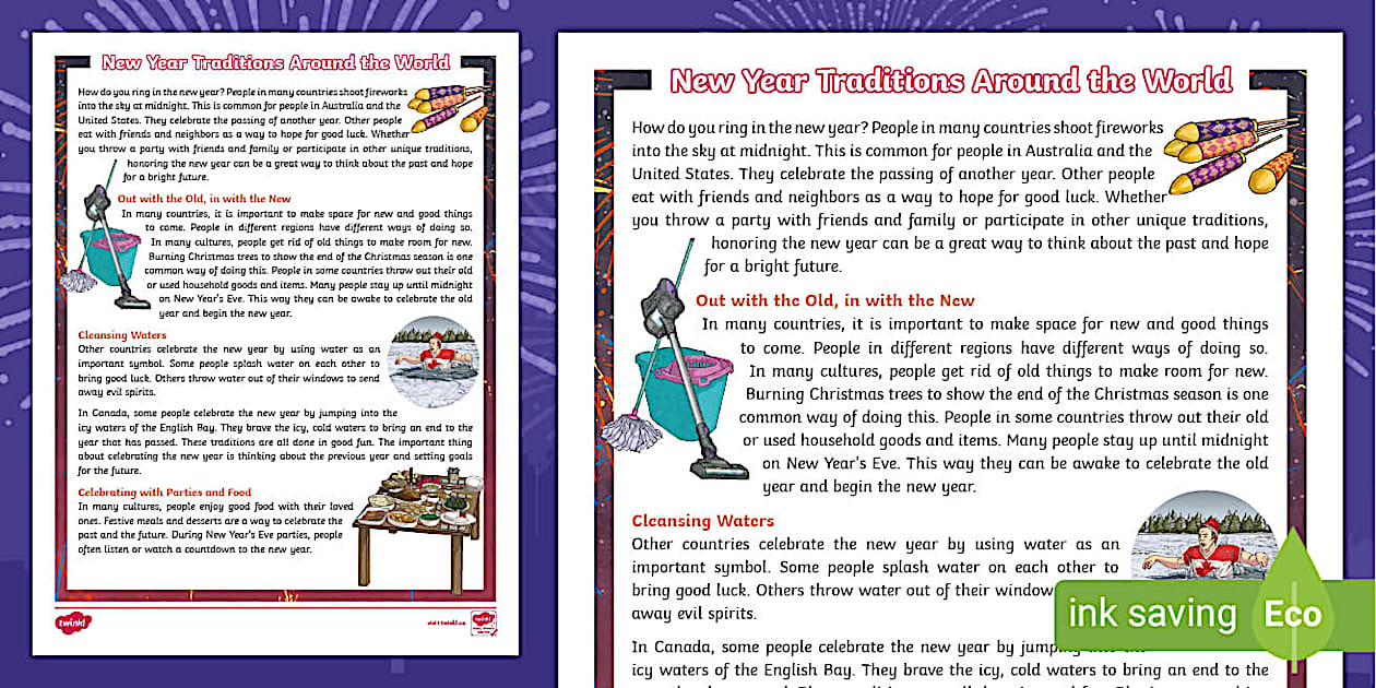 New Year's Reading Comprehension | NY Around the World