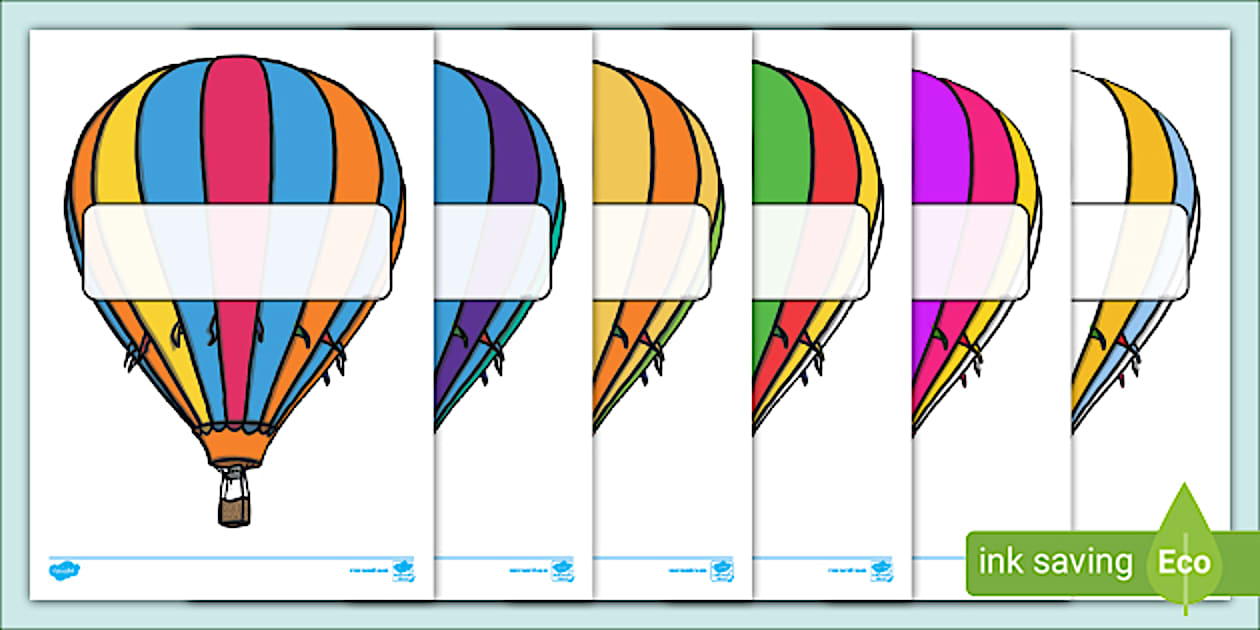 👉 Editable Display Hot Air Balloons (Stripes)