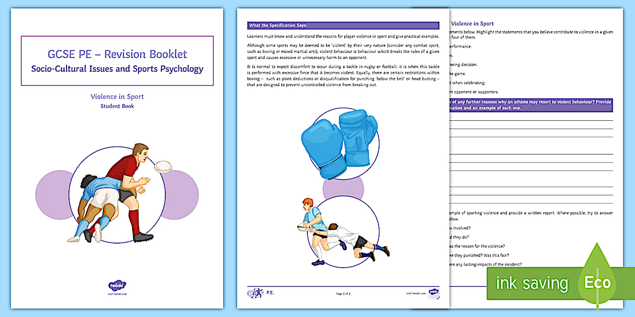 GCSE PE: Violence in Sport Revision Booklet (teacher made)