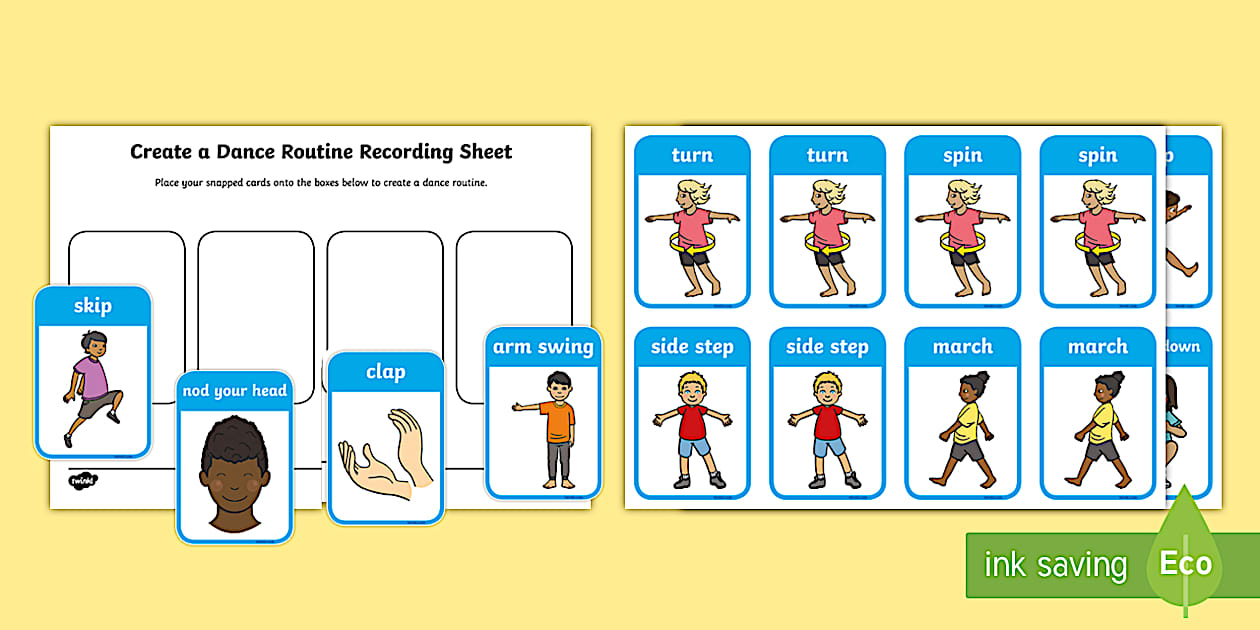 Editable Create a Dance Routine Snap Cards - Twinkl