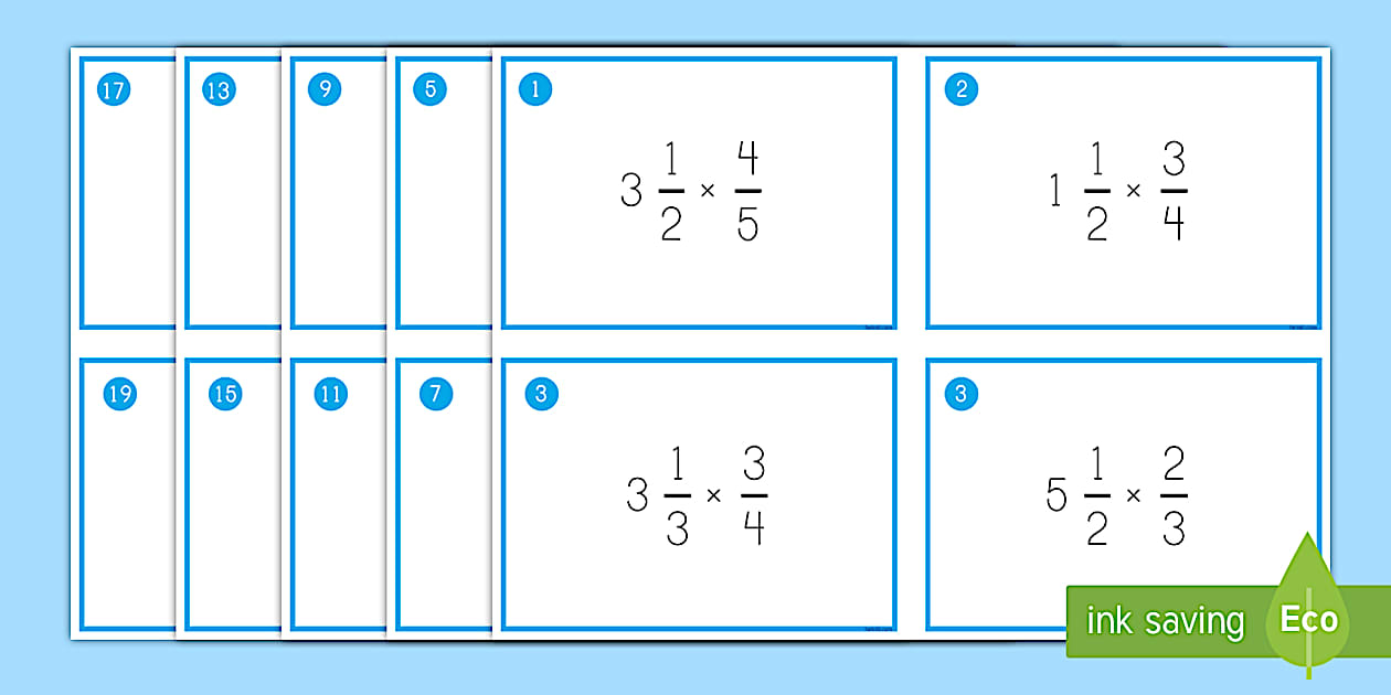 Multiplying Fractions With Mixed Fractions Task Cards