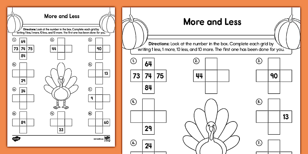 Math Worksheet Thanksgiving | Thanksgiving | Twinkl USA