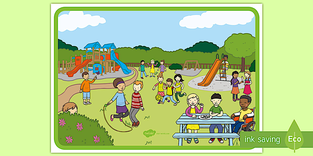 Actions Scene Poster - playground Scene Picture - Twinkl