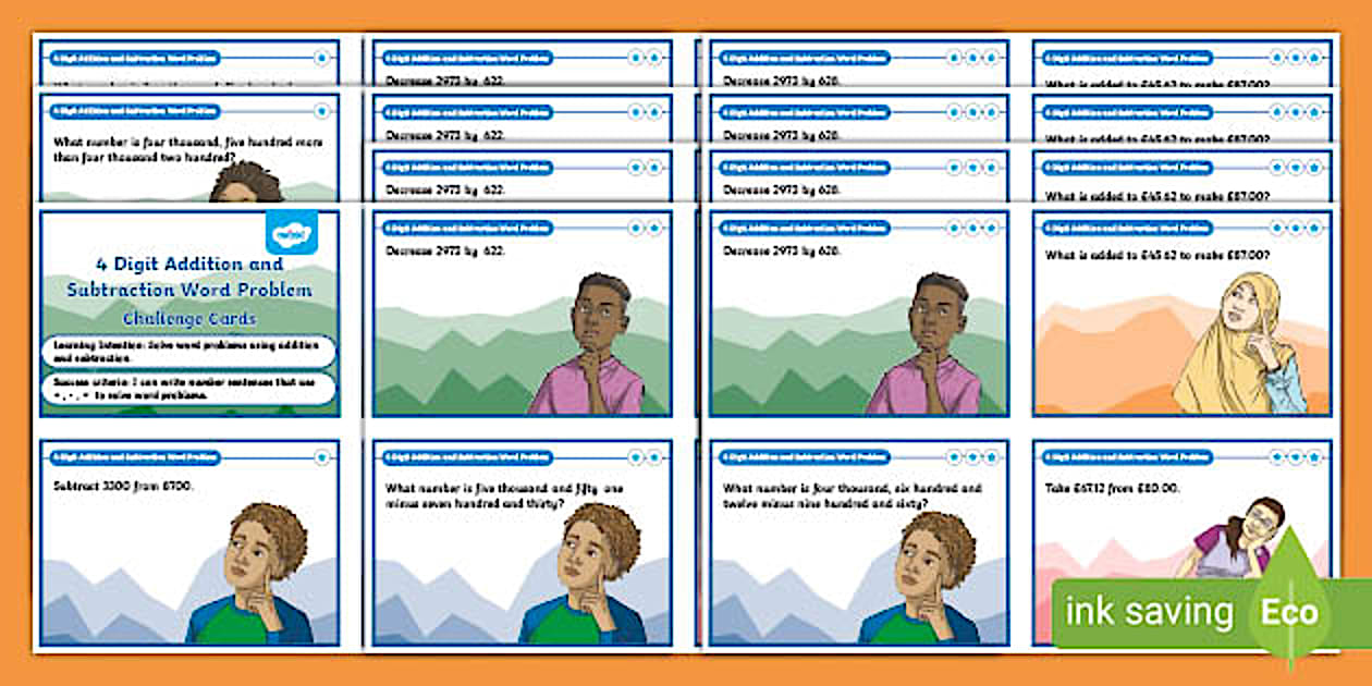 4-Digit Number Challenge Cards (teacher made) - Twinkl