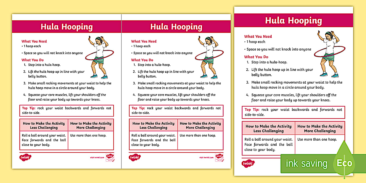 Hula Hooping Circuit Card Pupil Knowledge Sheet - Twinkl