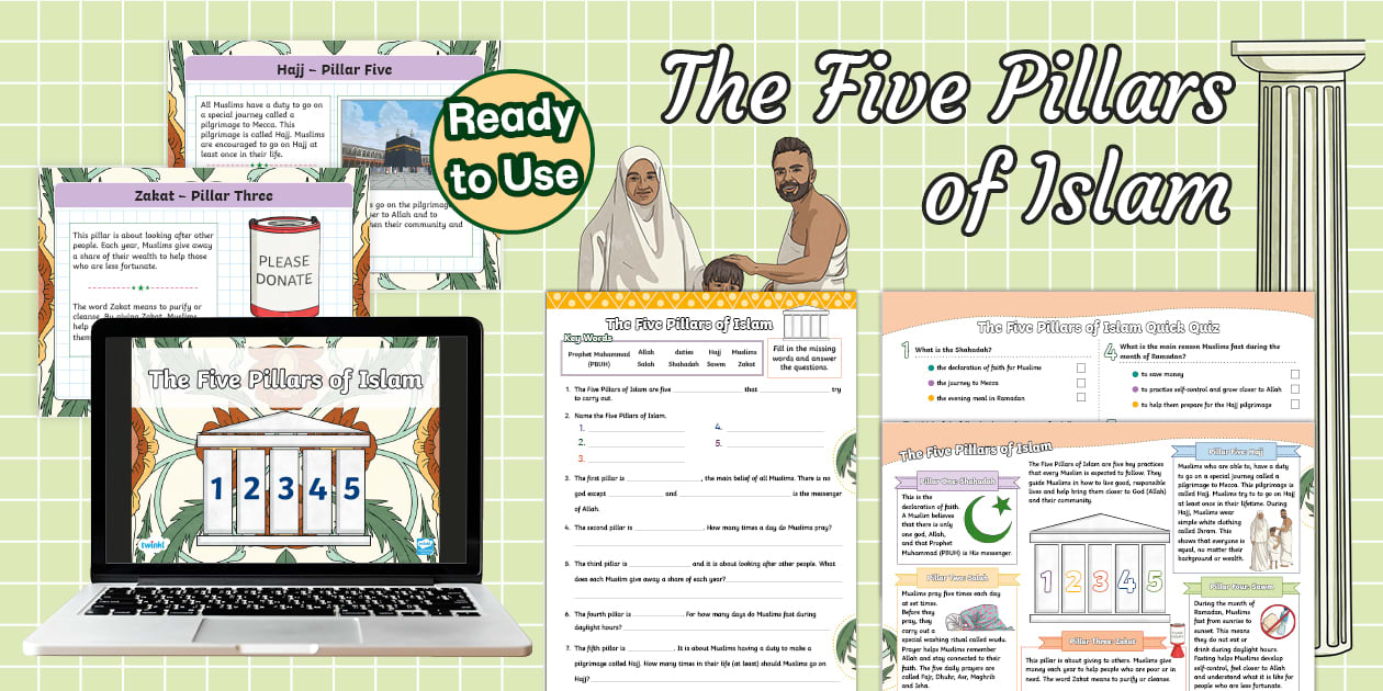 The Five Pillars of Islam PowerPoint and Worksheet Pack