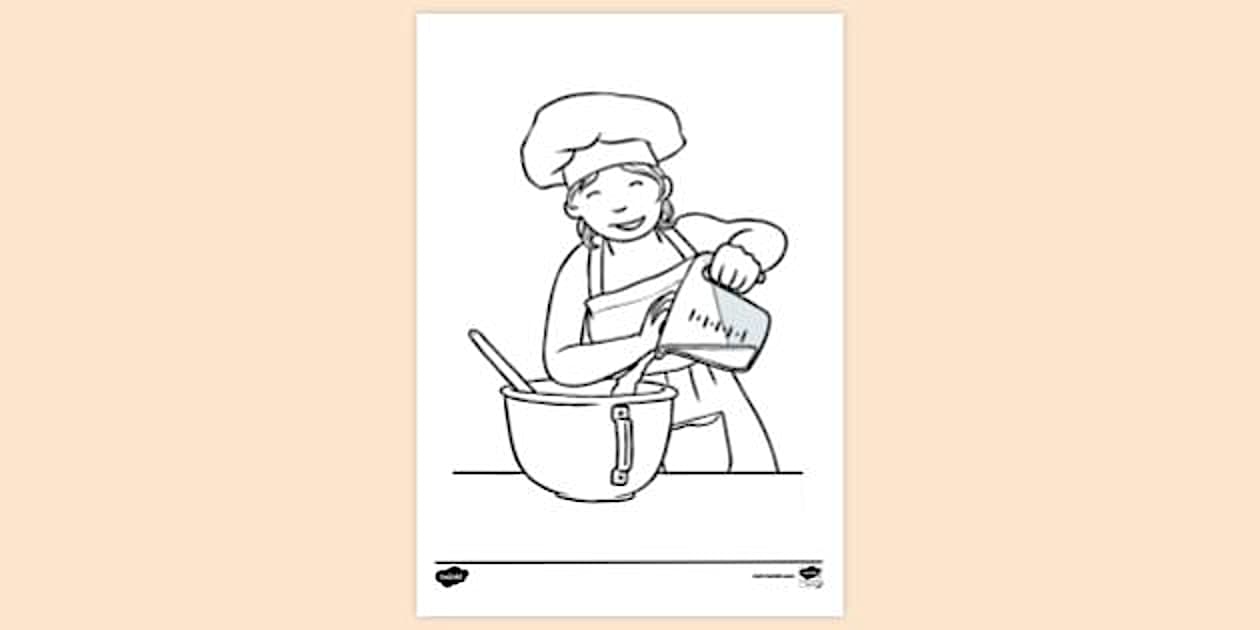 School Cook Colouring Sheet | Twinkl Resources