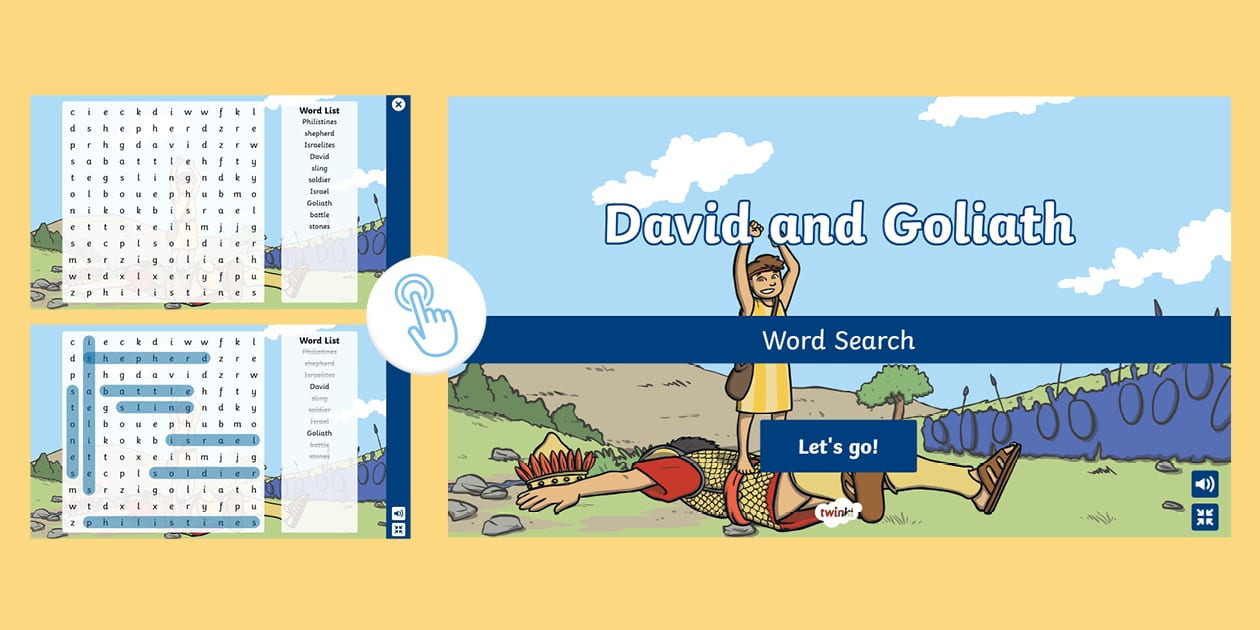 * NEW * David and Goliath Interactive Word Search - Twinkl