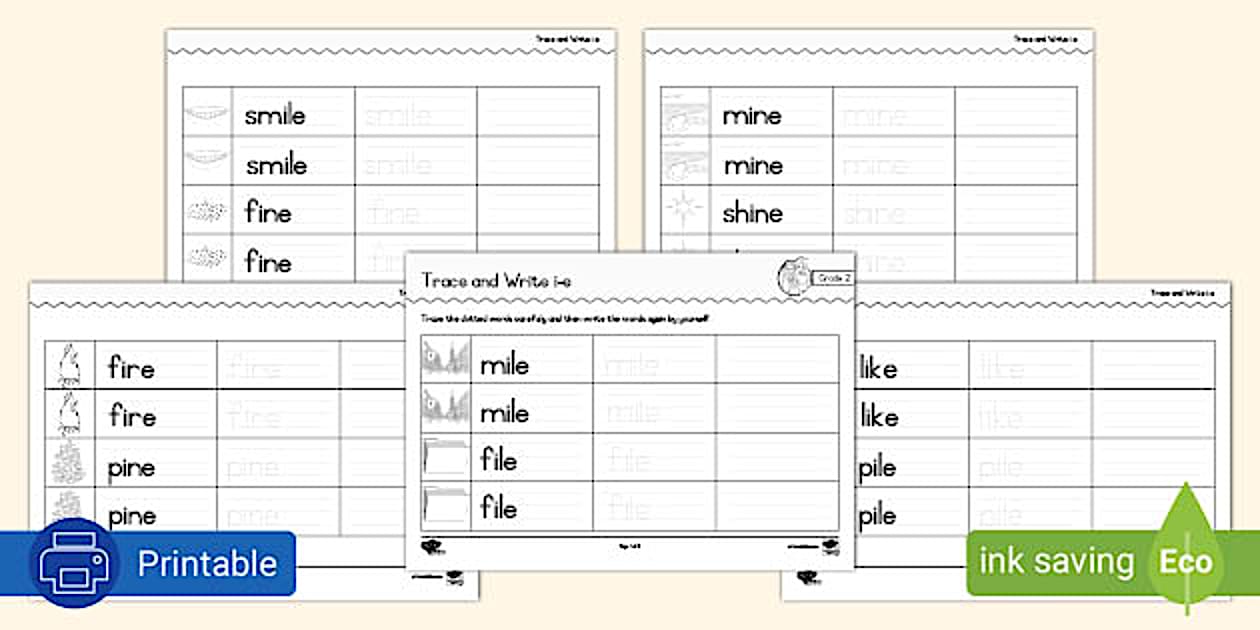 Grade 2 Trace and Write i-e (teacher made) - Twinkl