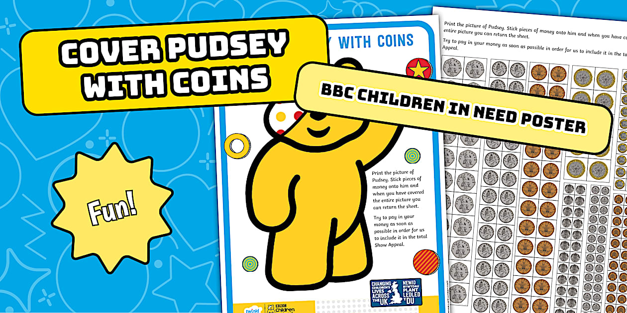 Cover Pudsey With Coins BBC Children in Need Poster