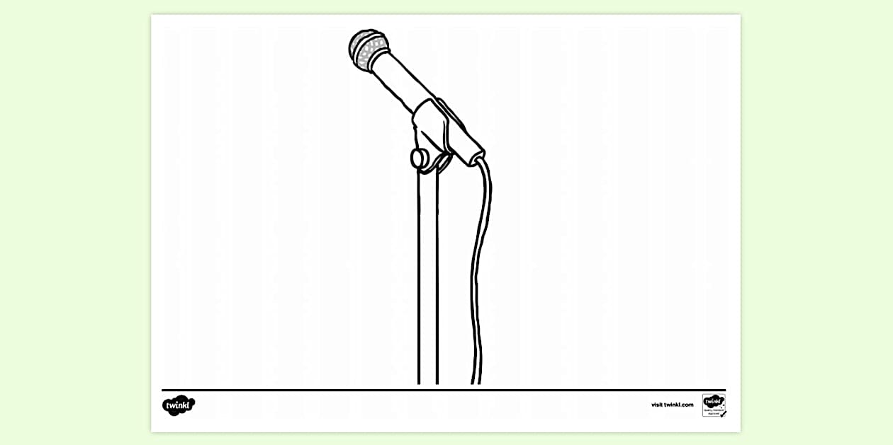 Standing Microphone Colouring Sheet | Colouring Sheets