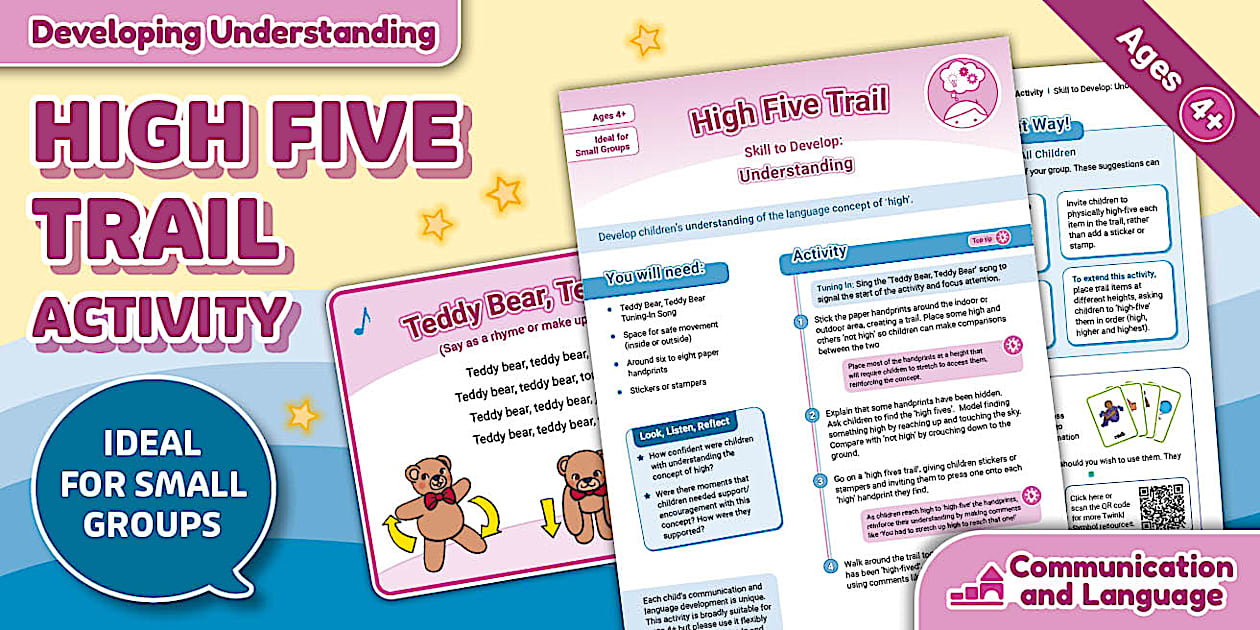Kindergarten Communication and Language: High Five Trail (Ages 4+)