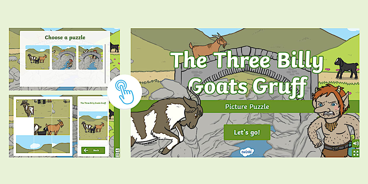 The Three Billy Goats Gruff Interactive Slider Puzzle