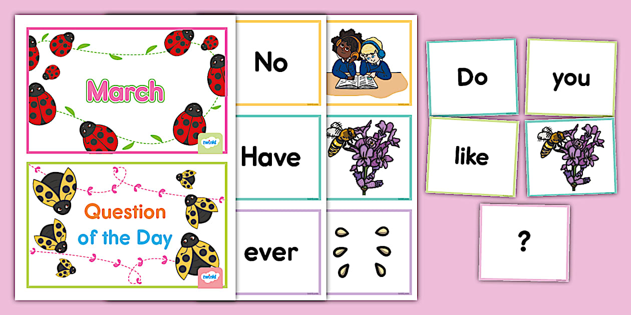 Prekindergarten March Question of the Day Cards - Twinkl