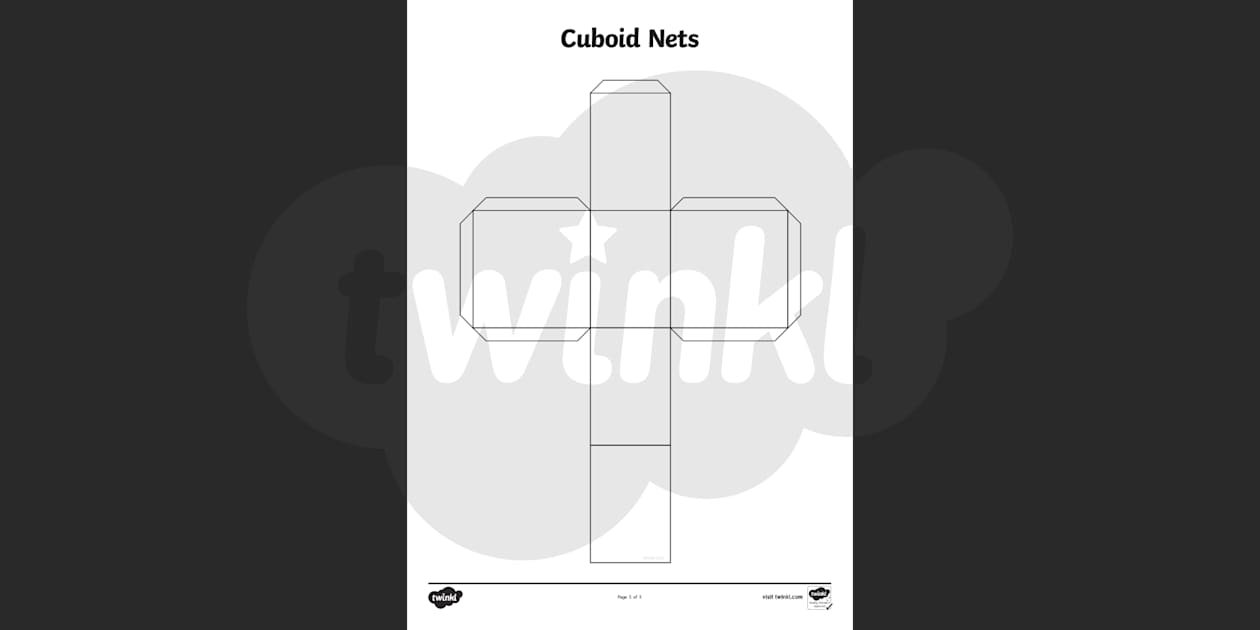 3d cuboid net template