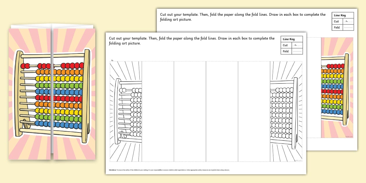 Abacus Folding Art Template (teacher made) - Twinkl