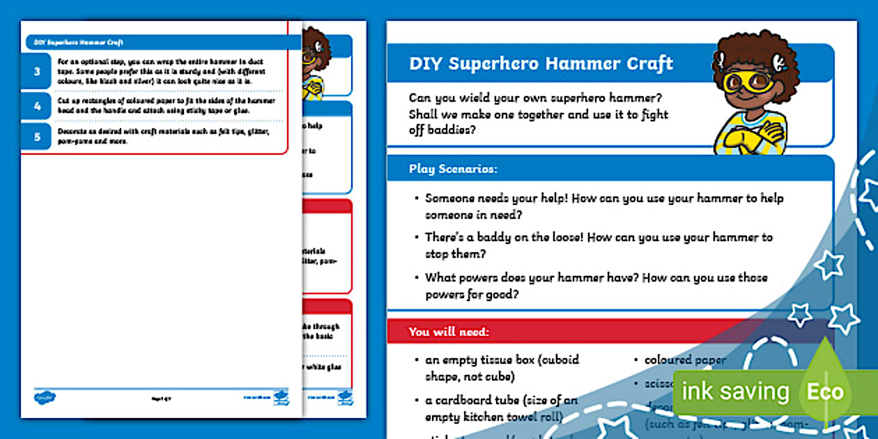 DIY Superhero Hammer Craft | Twinkl Crafts