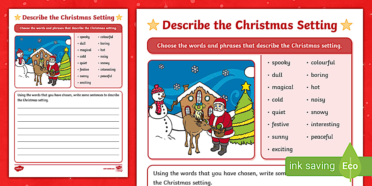 Describe the Christmas Setting (Teacher-Made) - Twinkl